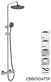 Mereo Termostatická baterie s talířovou kulatou sprchou Nerez
