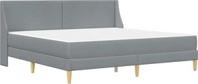 Rám postele s matrací s čelo Světle šedá 200 x 200 cm Polyester 3414754