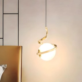 Toolight Toolight, LED závěsné osvětlení 1xE27, G020-CP, zlatá-bílá, OSW-04314