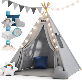 Tipi Dětský stan šedý 160x130x130cm