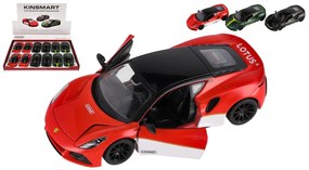 Auto Kinsmart Lotus Emira 1:38 kov/plast 12,5cm 3 barvy na zpětné natažení