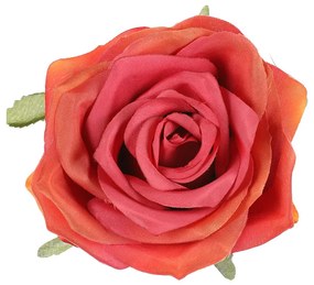 Růže, barva oranžová. Květina umělá vazbová. Cena za balení 12 ks - KUM3311-TER