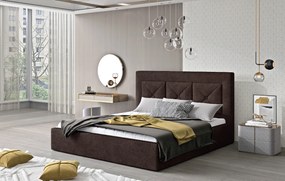 Eltap Čalouněná postel Cloe s úložným prostorem Materiál a barva potahu: Dora 28 - tmavě hnědá, Rozměry (cm): 200x200
