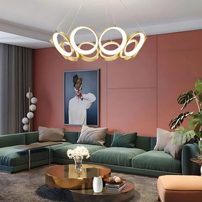 Toolight Toolight, LED závěsné svítidlo 80cm, 70W, 4000K, 3269lm, APP1800-CP, zlatá matná, OSW-09667