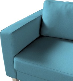 Potah na pohovku IKEA  Karlstad 3-místná, nerozkládací, krátký barva modrá látka pletený vzor