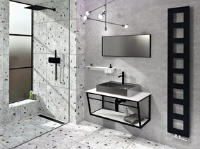 Sapho, SKA konzole pod umyvadlo se zásuvkou 750x850x460mm, černá mat/bílá lesk, SKA602