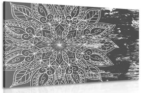 Obraz textura Mandaly v černobílém provedení - 60x40 cm