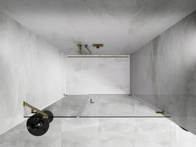 Mexen Lunar-B, pravé otočné sprchové dveře 140 cm, 8mm čiré sklo, zlatý matný profil, 832S-140-050-55-00-P