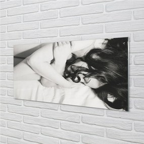 Obraz na skle spící ženu 125x50 cm