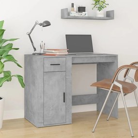 Psací stůl se skříňkou betonově šedý kompozitní dřevo 3185435
