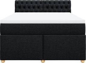 Box spring postel s matrací černá 160x200 cm textil 3286740