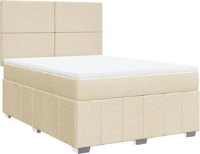 Box spring postel s matrací krémová 140x190 cm textil 3291661