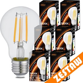 SADA 6x LED žárovka E27 15W 1650lm 3000K - teplá bílá
