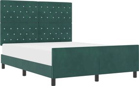 Postel s boxspringem s čelo Tmavě zelená 140 x 200 cm samet 3344882