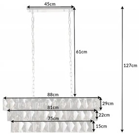 Noble Home Skleněné závěsné svítidlo Kristall 90 cm