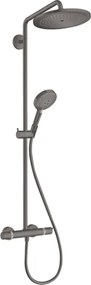 Hansgrohe Croma Select S, Showerpipe 280 1jet s termostatem a ruční sprchou Raindance Select S 120 3jet, kartáčovaný černý chrom, HAN-26890340