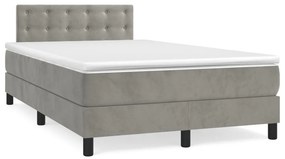 Box spring postel s matrací světle šedá 120x190 cm samet 3269861