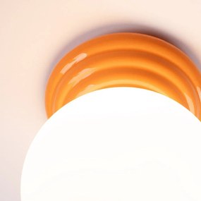 Oranžové keramické stropní svítidlo se skleněným stínidlem ø 12 cm Farsa – Sollux