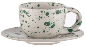 Bílo-zelené šálky na espresso z kameniny v sadě 2 ks 100 ml Carnival – Ladelle