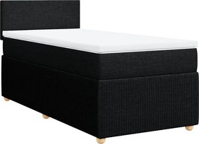 Box spring postel s matrací černá 90x190 cm textil 3287306