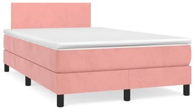 Box spring postel s matrací růžová 120x190 cm samet 3269830