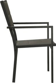 vidaXL Zahradní židle 2 ks textilen a ocel šedé a antracitové [313079]