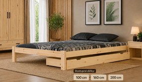ComfortMatrace Postel z masivu borovice MONIKA+rošt ZDARMA Barva: dub, Rozměr: 80x200 cm