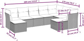 9dílná zahradní sedací souprava s poduškami černá polyratan 3218566