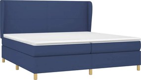 Box spring postel s matrací modrá 200x200 cm textil 3128395