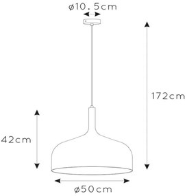 Lucide 30483/50/44 - Lustr na lanku ROZALLA 1xE27/60W/230V oranžová