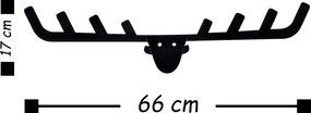 Nástěnný kovový věšák Antler 66 cm černý