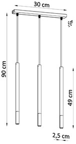 Závěsné svítidlo Mozaica, 3x černé kovové stínítko, c