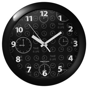 Nástěnné hodiny s minerálním sklem černá, pr. 29 cm