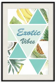 Plakát Exotické vibrace - abstraktní kompozice s tropickým ovocem a listy