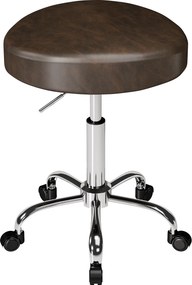 HOMCOM otočná stolička 360° s výškově nastavitelným sedadlem, umělá kůže, nosnost 120 kg, 39x34,5x52-67,5 cm, hnědá