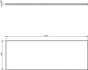 Mexen Uni, pracovní deska 130 cm, bílá lesklá, 91AXX-1304-464-18-00