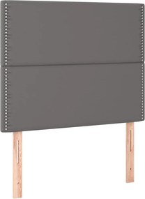 Box spring postel s matrací a LED šedá 100x200 cm umělá kůže 3135871