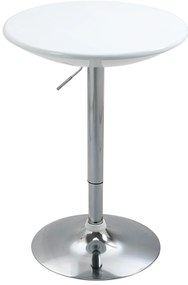 HOMCOM Barový stůl moderní jídelní stůl výškově nastavitelný kovový ABS lakovaný bílá Ø61 x 76-97 cm do kuchyně a obývacího pokoje | Aosom.de