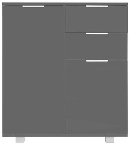 Příborník šedý s vysokým leskem 71x35x80 cm dřevotříska