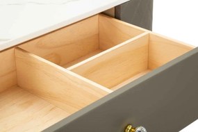 Designový toaletní stolek s taburetkou Pembroke šedý