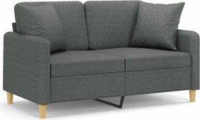 2místná pohovka s polštáři tmavě šedá 120 cm textil 3200902