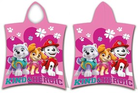 Jerry Fabrics Plážová osuška pončo Paw Patrol 475 50x115 cm