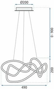 Toolight Moderní stropní svítidlo LED + Ovladač EVE APP821-CP Gold