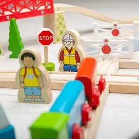 Bigjigs Rail Dřevěná vláčkodráha město a vesnice / 101 dílů / od 3 let
