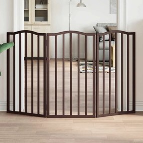 vidaXL Zábrana pro psy skládací 3 panely 150 cm topolové dřevo [352230] Barva: hnědý dub
