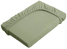 SCANquilt napínací prostěradlo JERSEY ELASTIC LYCRA khaki výška matrace do 30 cm 180 x 200 cm