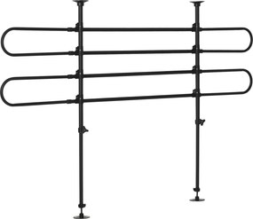 PawHut Nastavitelná Oddělovací Mřížka pro Psy Šířka a Výška 87-135 x 60-105 cm Univerzální Ocelová Ochranná Mříž pro Zavazadlový Prostor Černá
