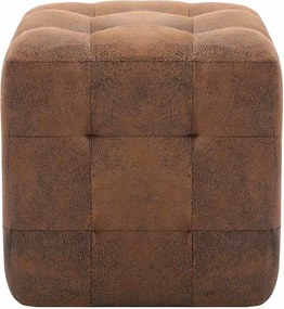 Taburety 2 ks hnědé 30 x 30 x 30 cm umělá broušená kůže 278382