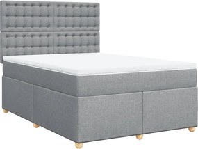 Box spring postel s matrací světle šedá 160 x 200 cm textil 3291345