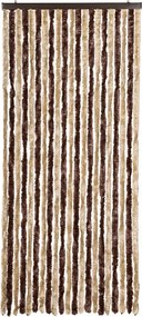 Závěs proti hmyzu béžový a světle hnědý 90 x 220 cm Chenille 240571